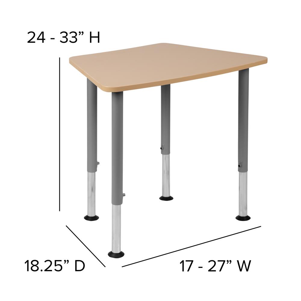 Hex Natural Collaborative Student Desk (from 22.3" to 34") - Home and