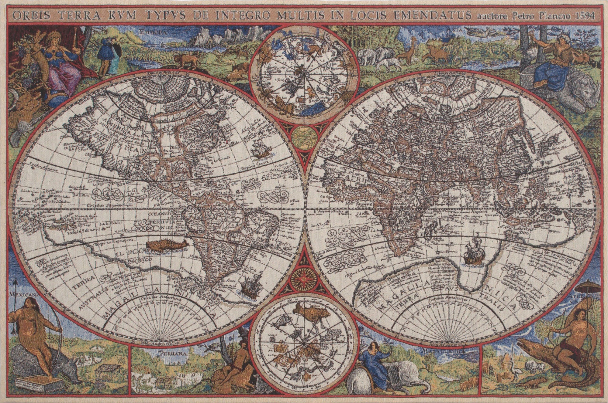 Wall Map of Wonder Stretched Wall Tapestry WW-9468-13339